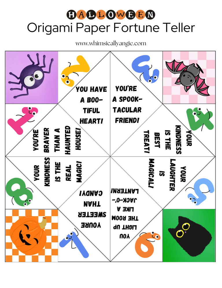 Paper Fortune Teller FREE Printable – Whimsically Angie